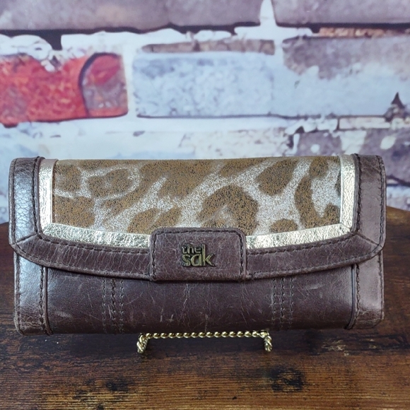The Sak | Bags | The Sak Brown Leather Wallet W Leopard Print | Poshmark